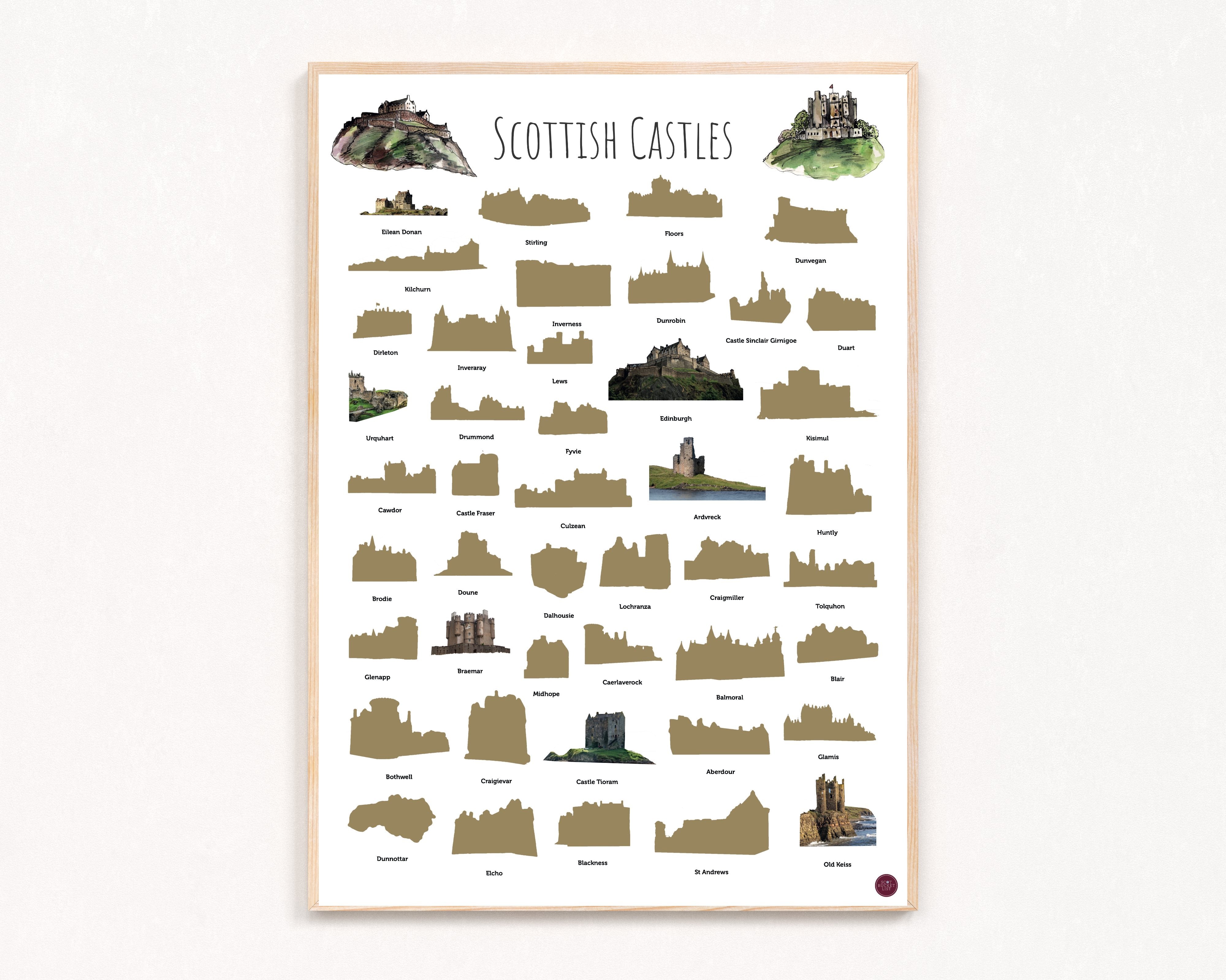 Scottish Castles Scratch off Print – Bucket List Studio
