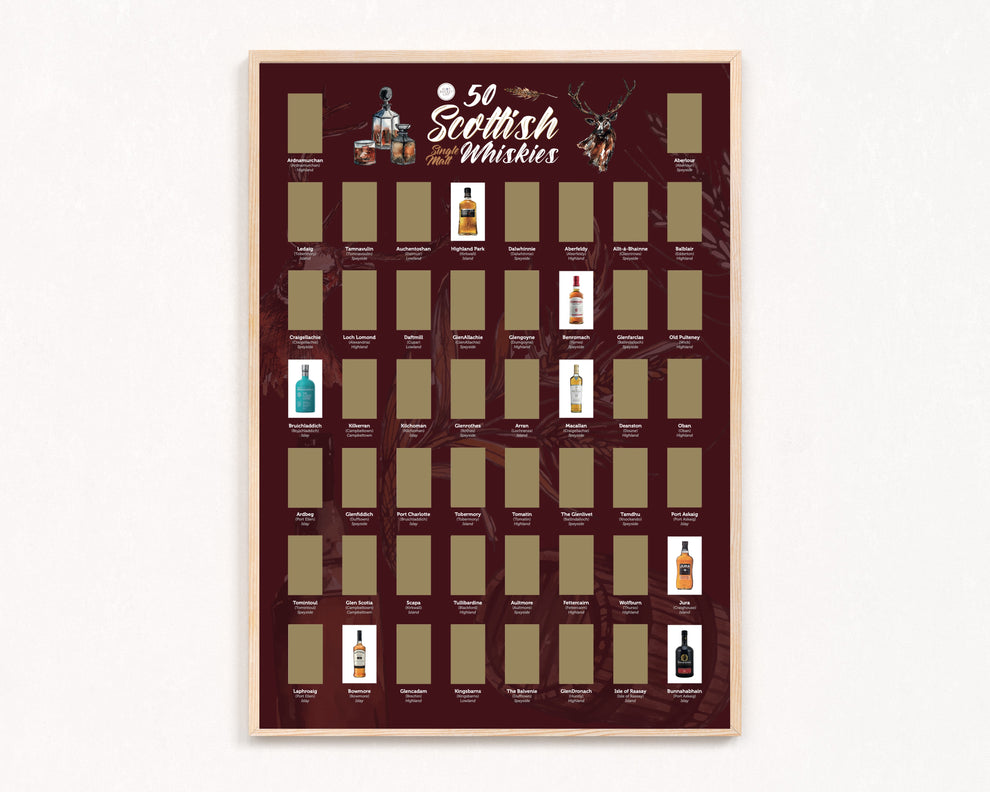 Scottish Whisky Scratch off Print – Bucket List Studio